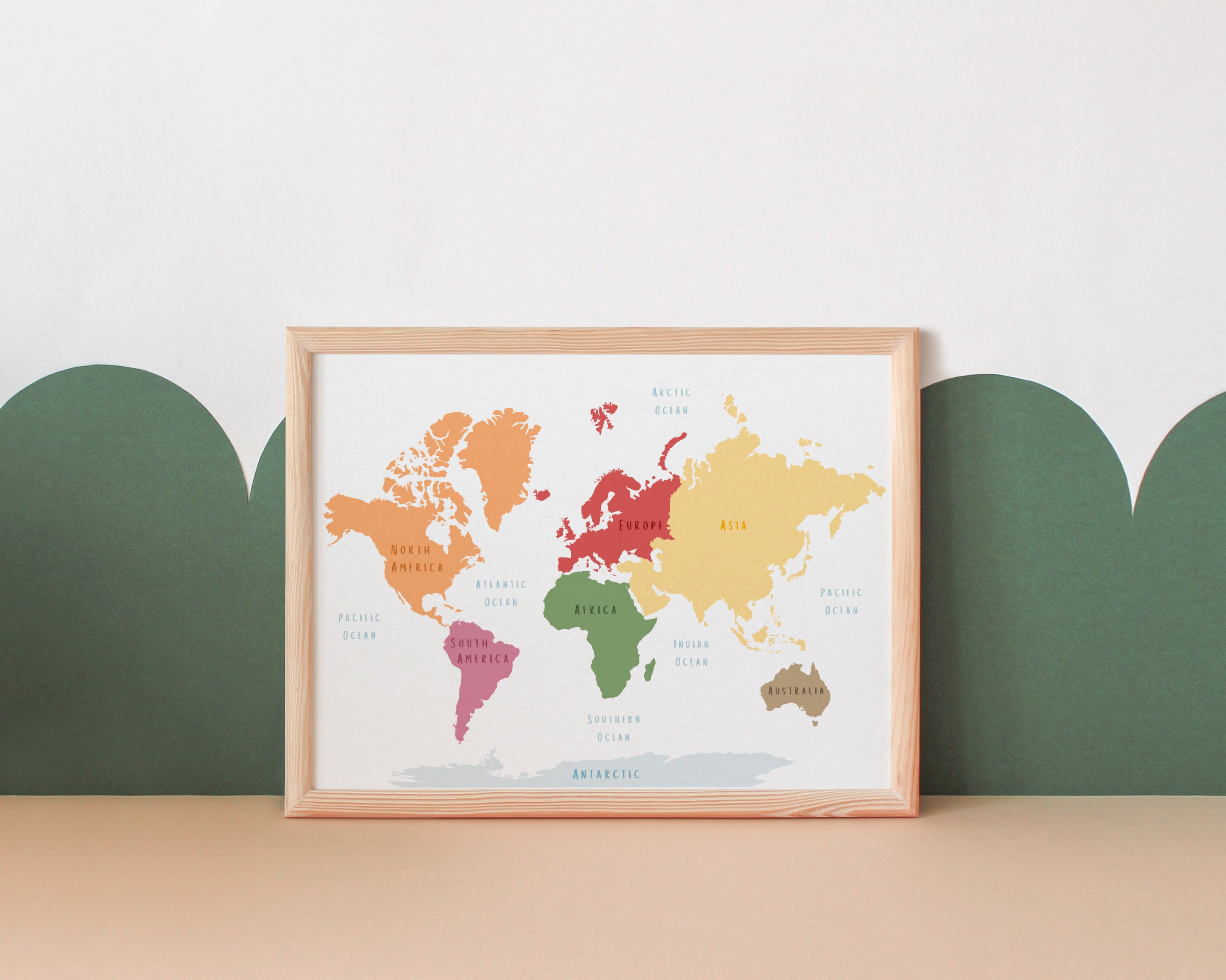Kids World Map | Montessori Poster | Classroom Decor | Educational ...