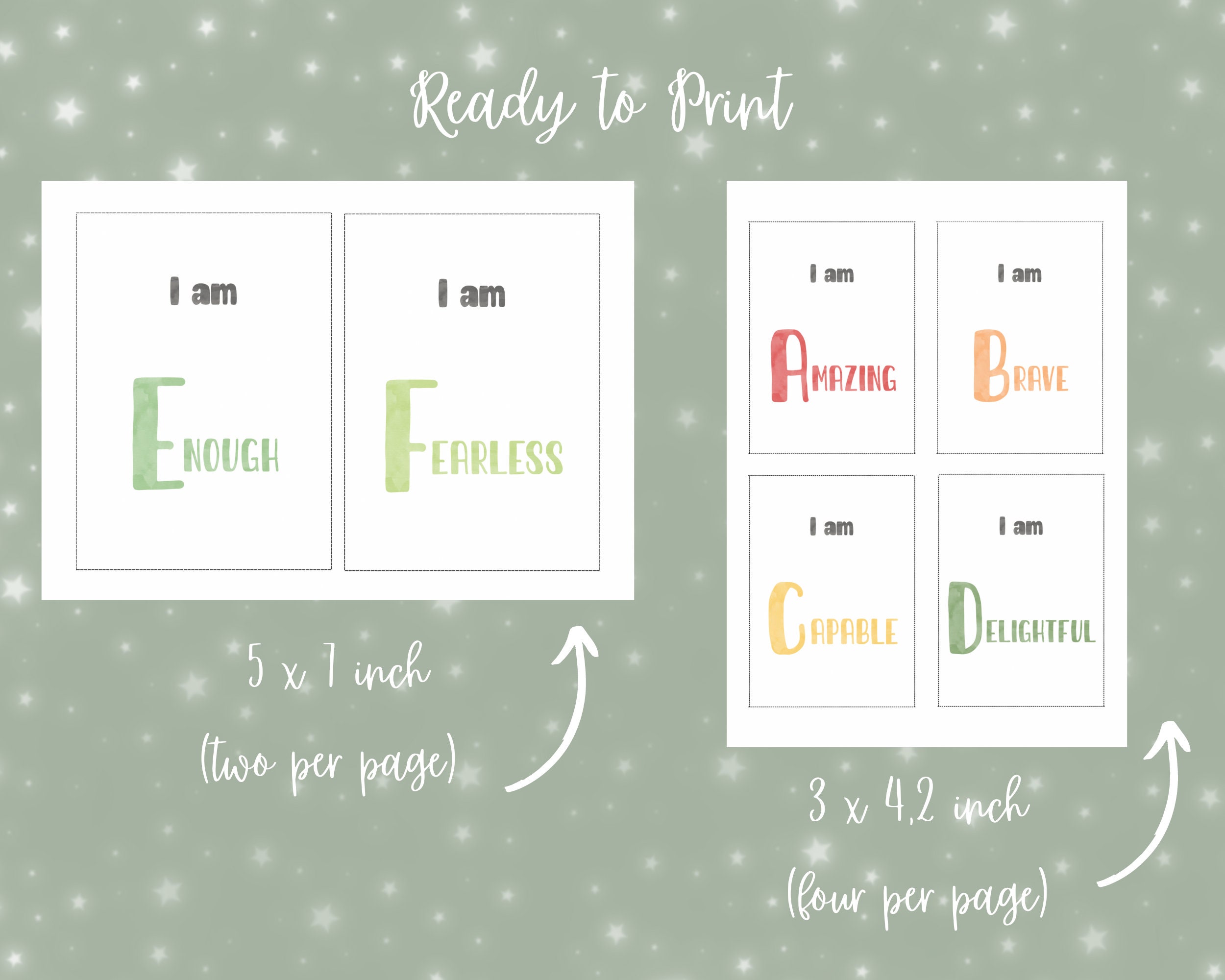 26 Kids Alphabet Affirmation Cards ABC Cards Alphabet Cards Positive ...