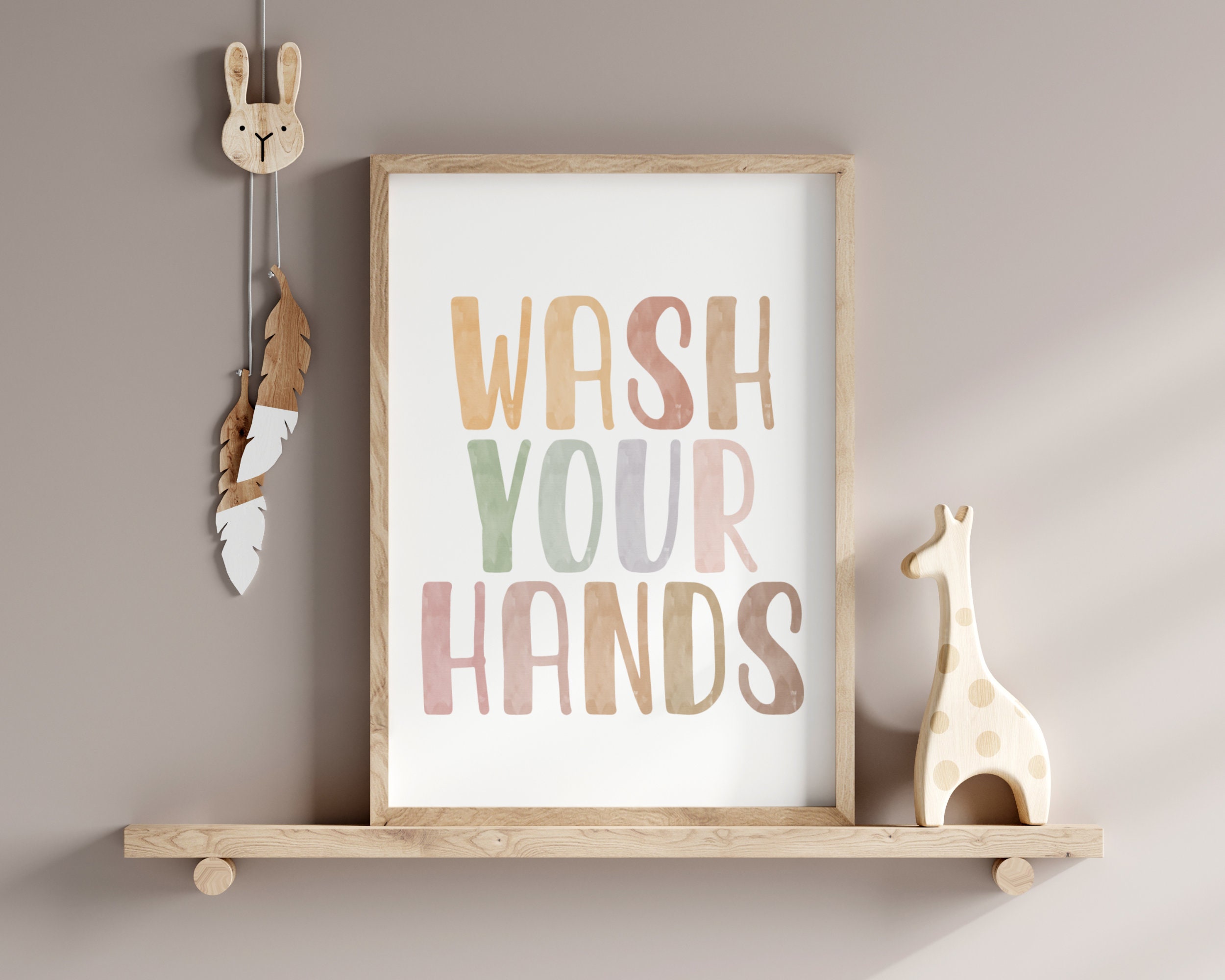 Wash Your Hands Poster Toddler Posters Bathroom Rules Poster ...