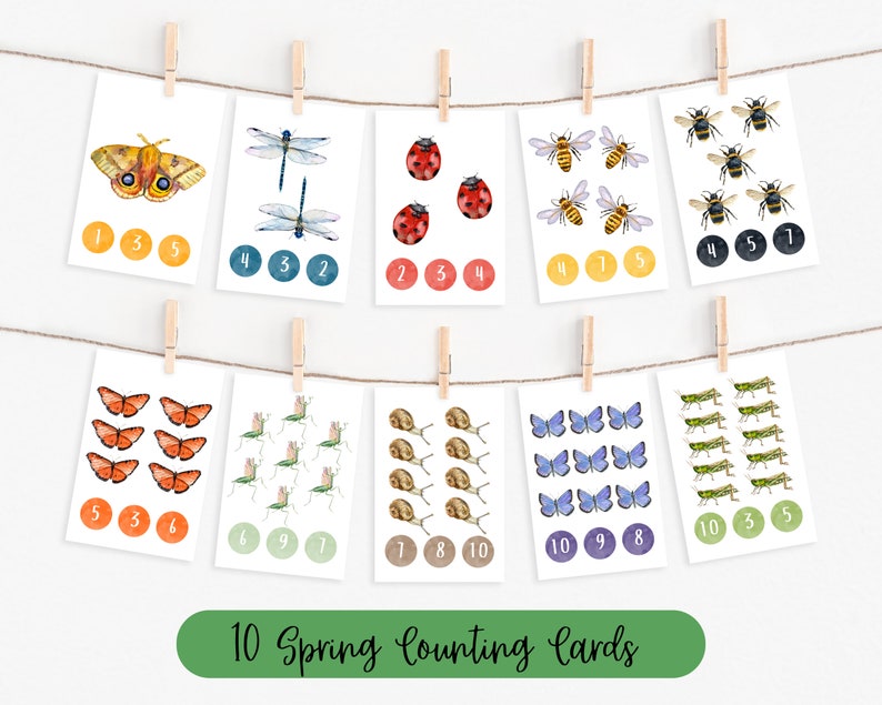 Counting Cards Number Flashcards Math Flashcards Preschool Printable ...