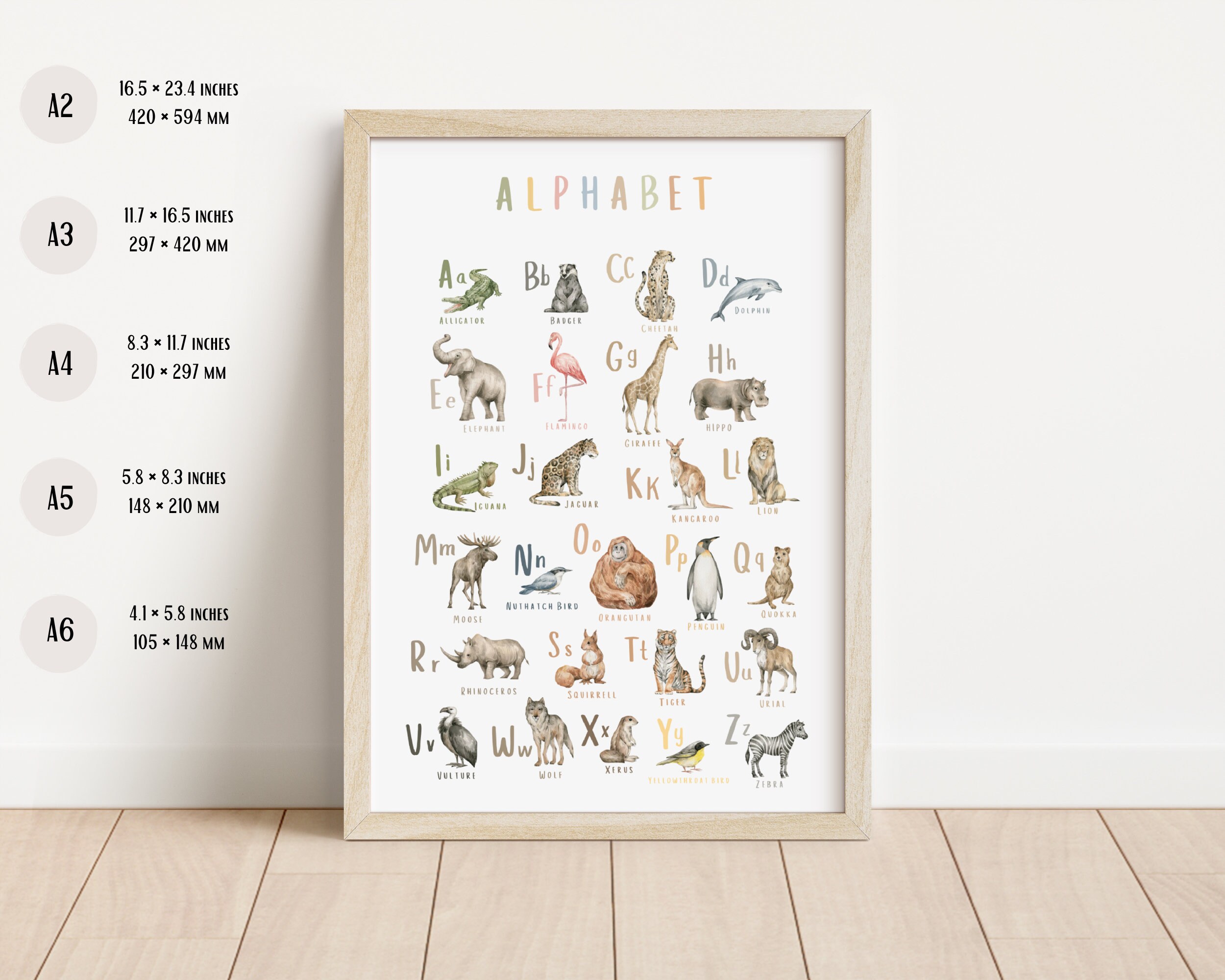 Alphabet Poster ABC Poster Animal Alphabet Educational - Etsy