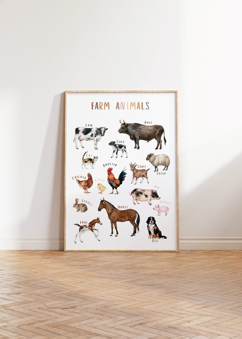 Farm Animals Poster | Domestic Animals Poster | Educational Poster ...