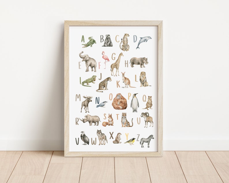 Alphabet Poster ABC Poster Animal Alphabet Poster Educational Poster ...