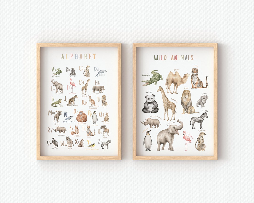 Set of 2 Educational Posters | ABC Poster | Alphabet Poster | Wild ...