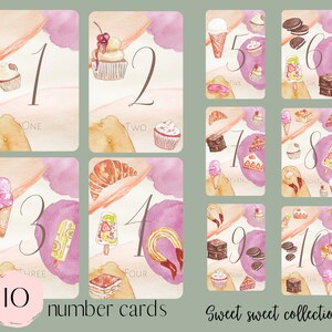 Sweet Sweet Numbers Number Flashcards Learning Numbers - Etsy