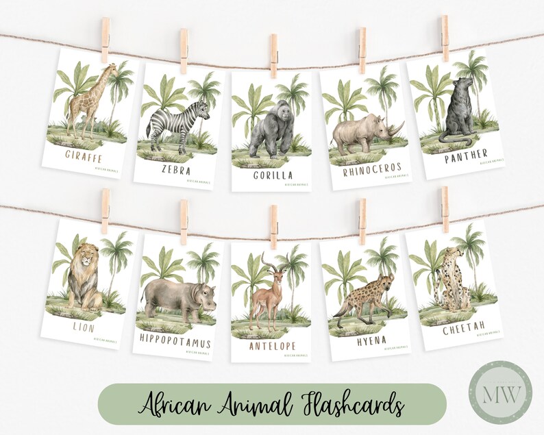 Printable Animal Flashcards Montessori Flashcards Kids - Etsy