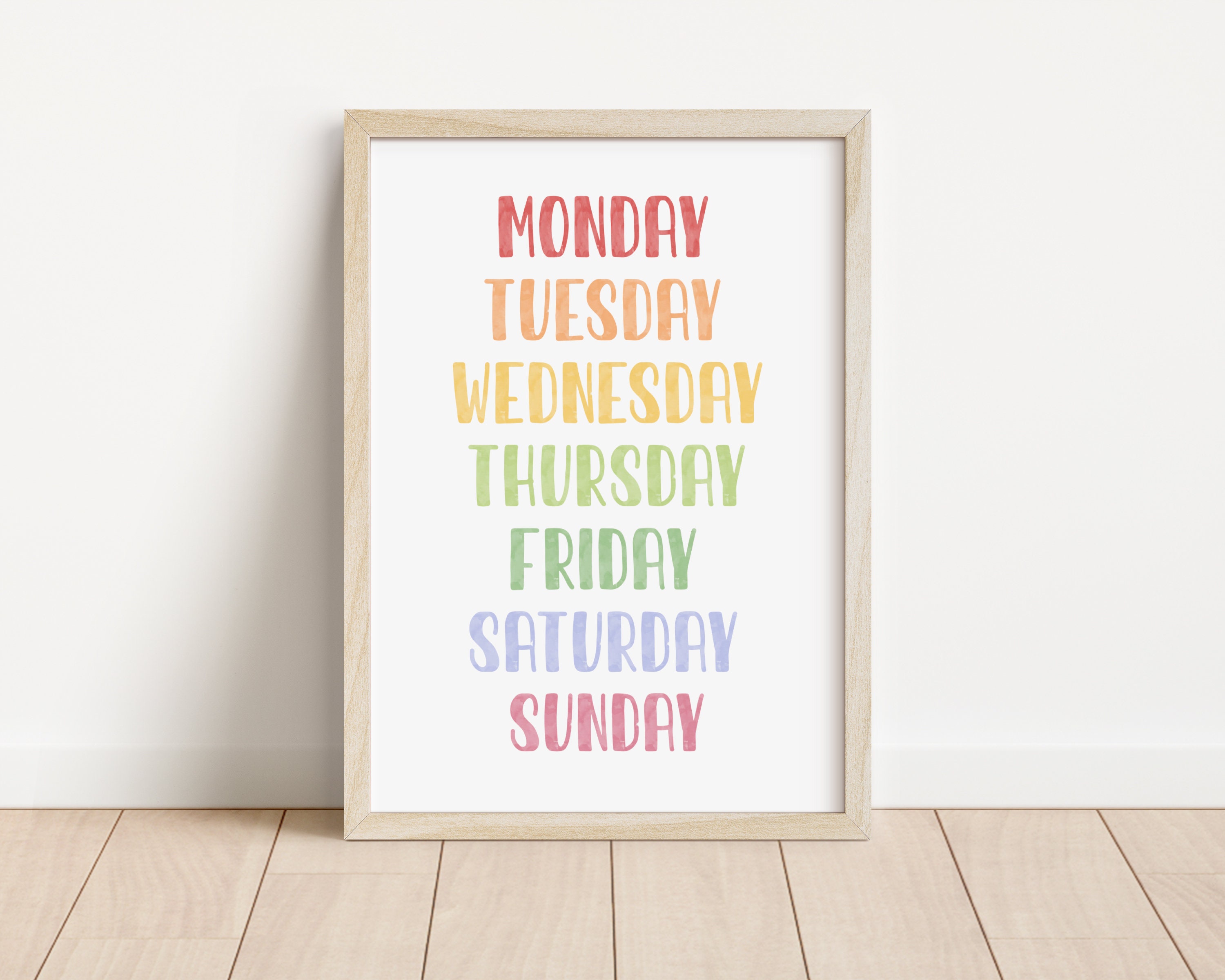 Set of 2 Educational Posters Montessori Posters Rainbow Playroom ...