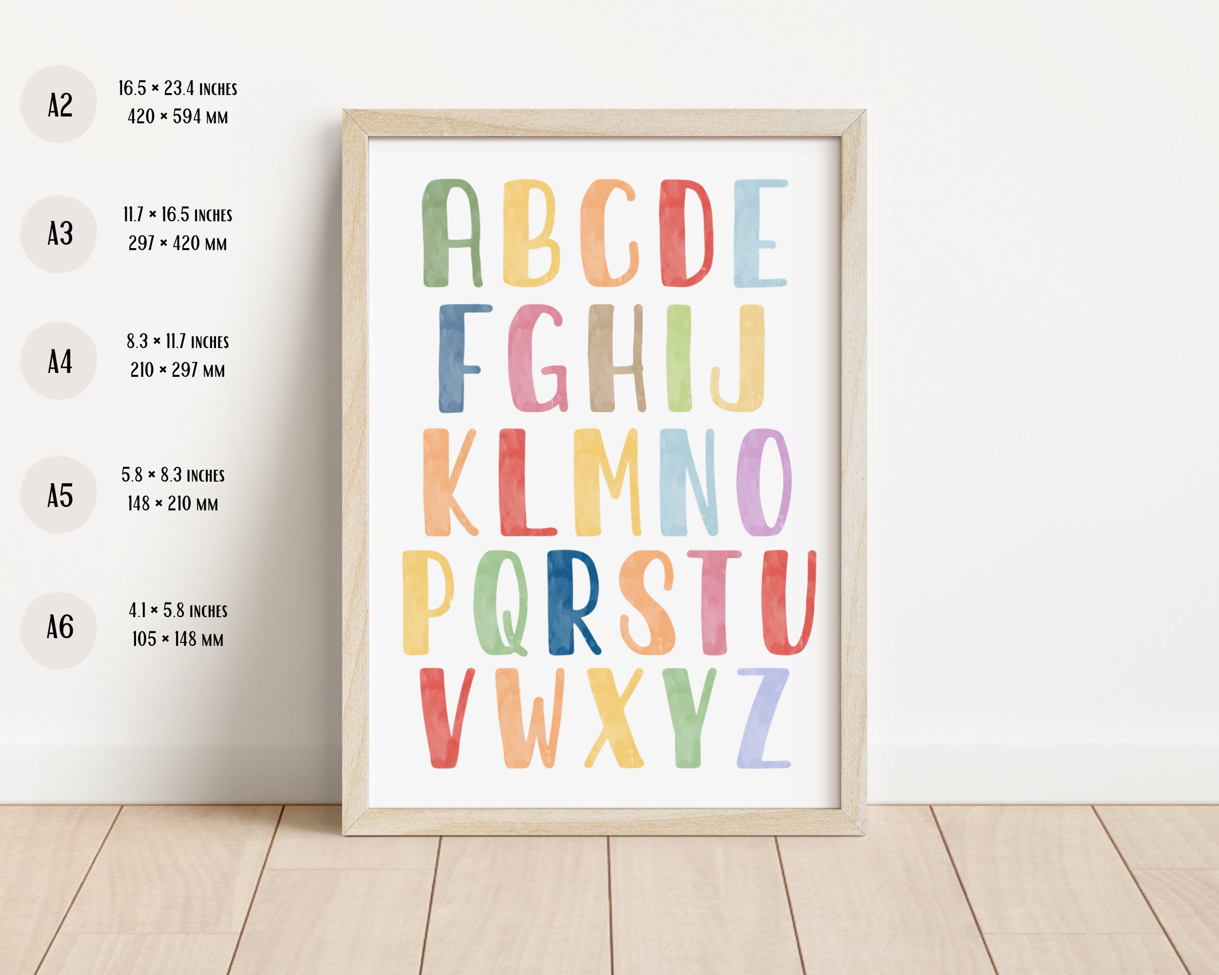 Cartel del alfabeto / Cartel ABC / Cartel educativo / Arte de la pared ...