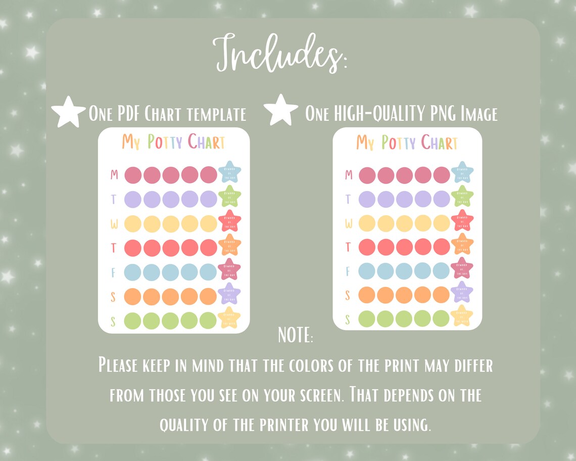 Potty Training Chart | Potty Chart | Potty Training | Reward Chart ...