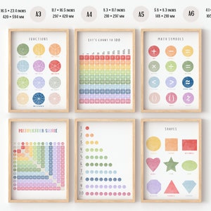 Set of 6 Educational Posters | Preschool Math Posters | Montessori ...