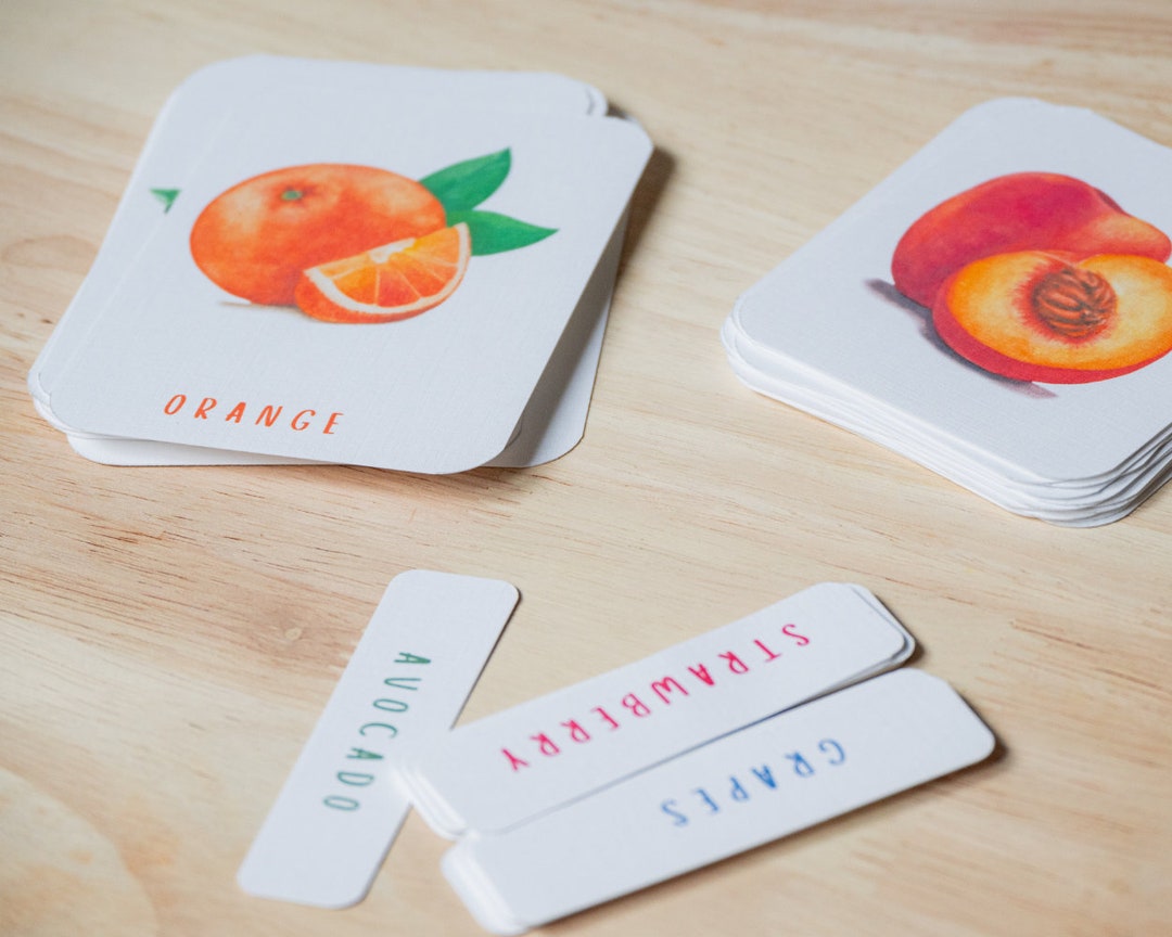 40 Montessori Fruits & Vegetable Flashcards for Kids | Montessori 3 ...