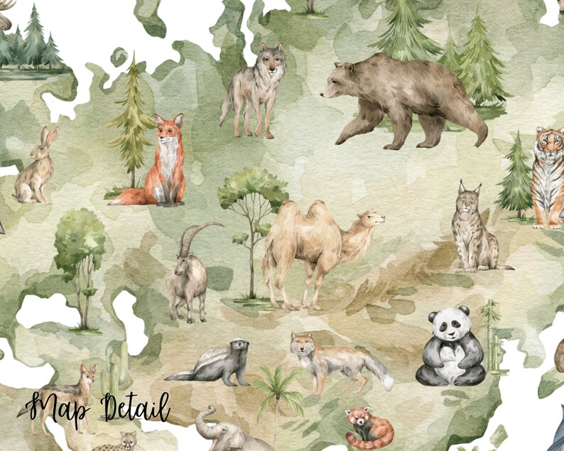 Kids World Map | Playroom Wall Art | Homeschool Decor | Classroom Decor ...