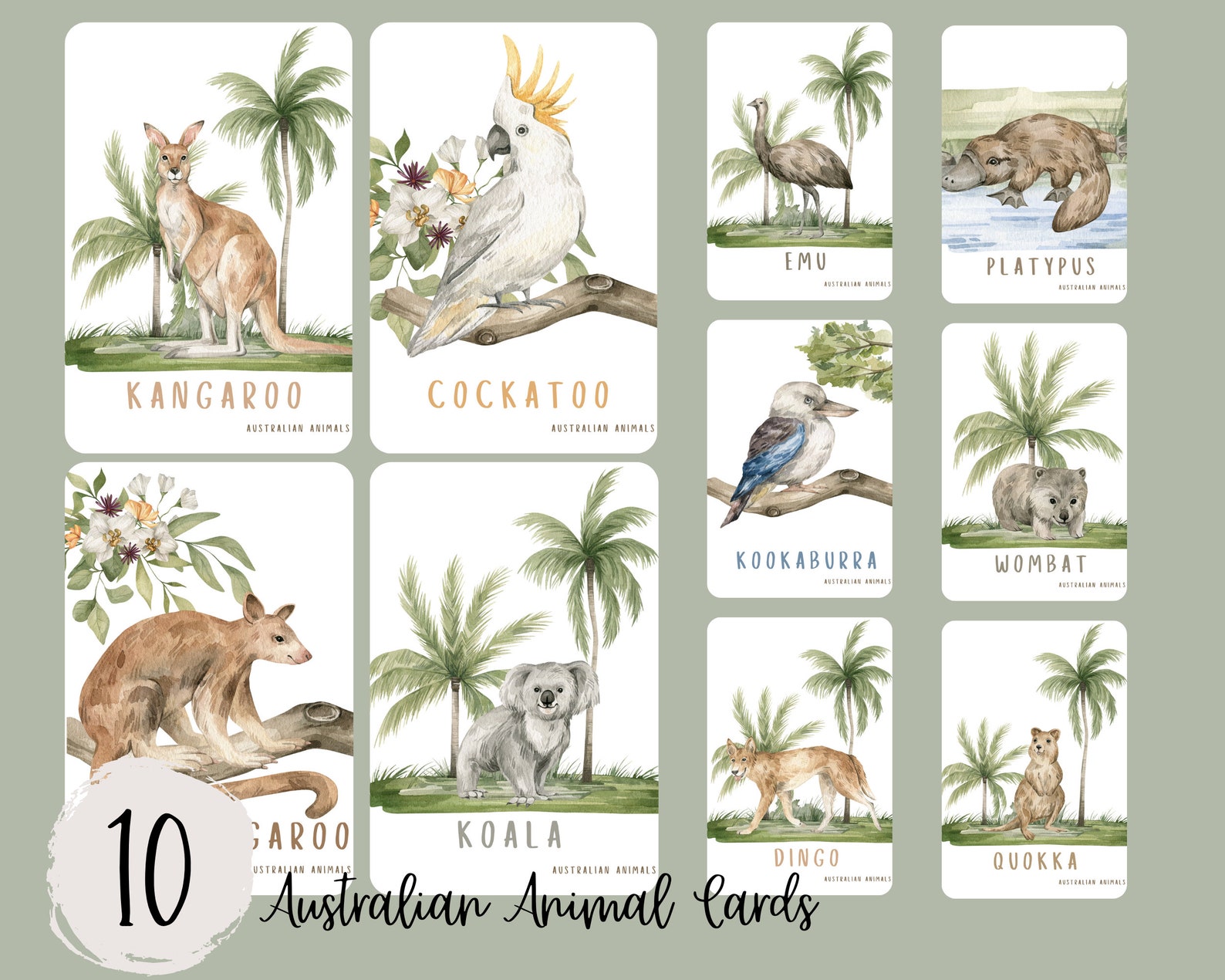 Printable Animal Flashcards Montessori Flashcards Kids - Etsy