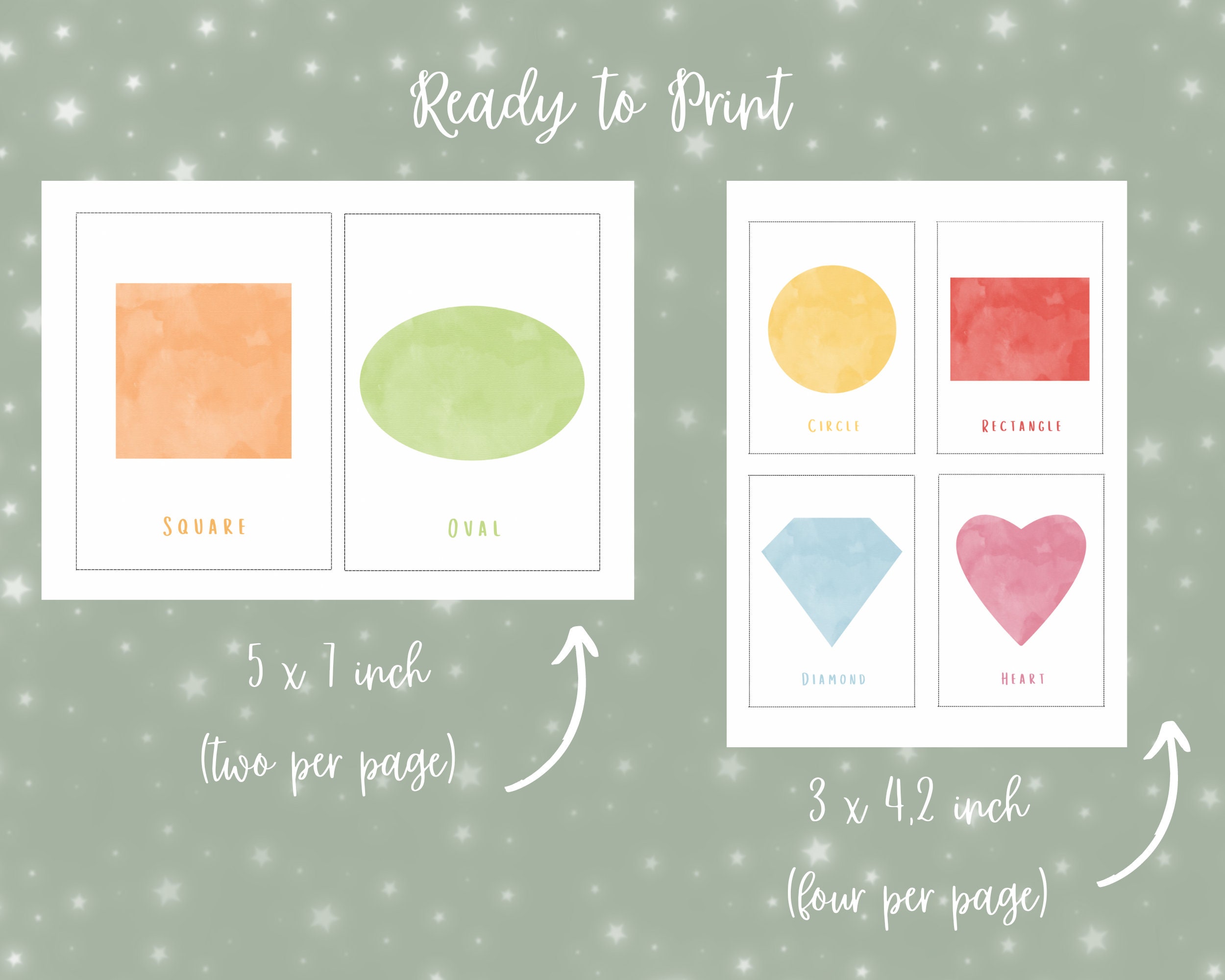 10 Shapes Flashcards Math Flashcards Toddler Flashcards Classroom Decor ...