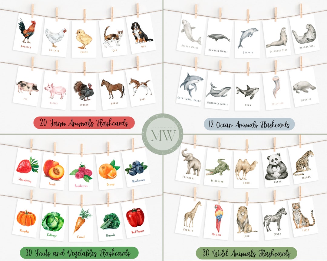92 Printable Flashcards | Animal Flashcards | Farm Animal Flashcards ...