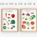 Set of 2 Educational Posters | Fruits Poster | Vegetables Poster ...