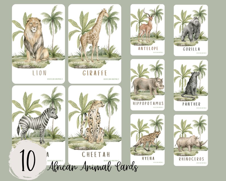 Printable Animal Flashcards Montessori Flashcards Kids - Etsy