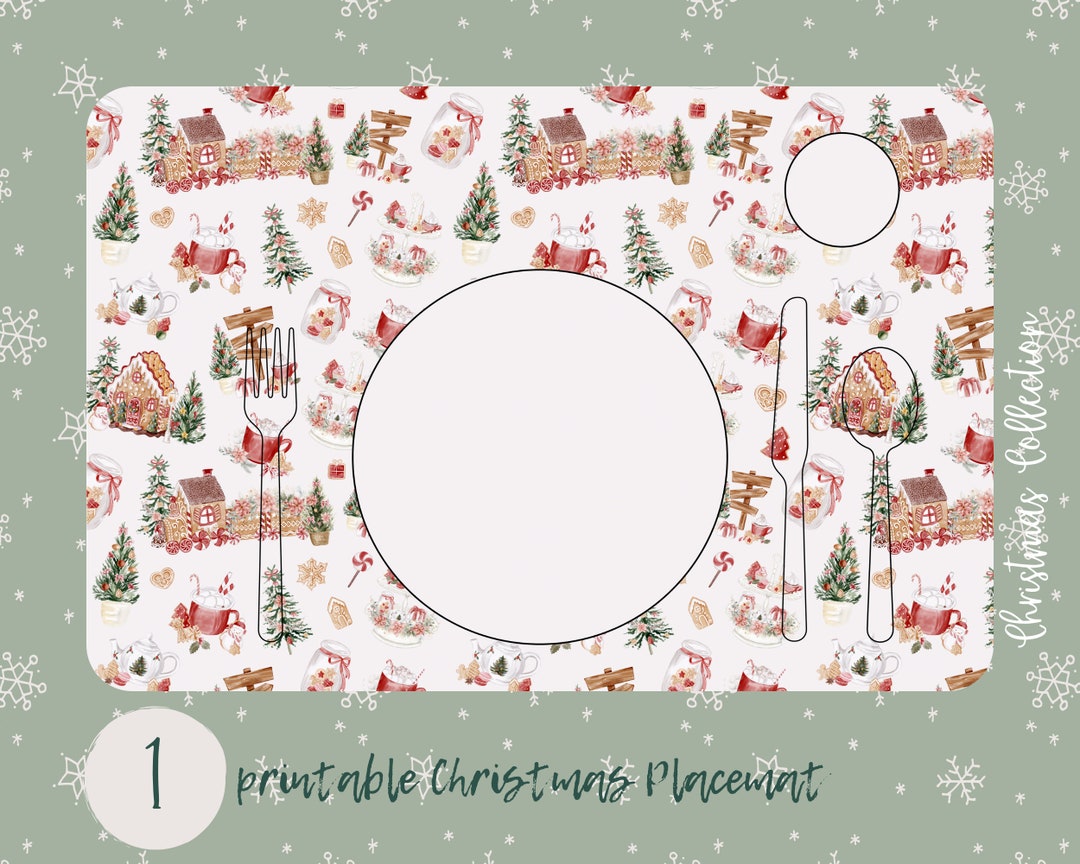 Printable Christmas Placemat Kids Christmas Placemat Toddler Printable ...