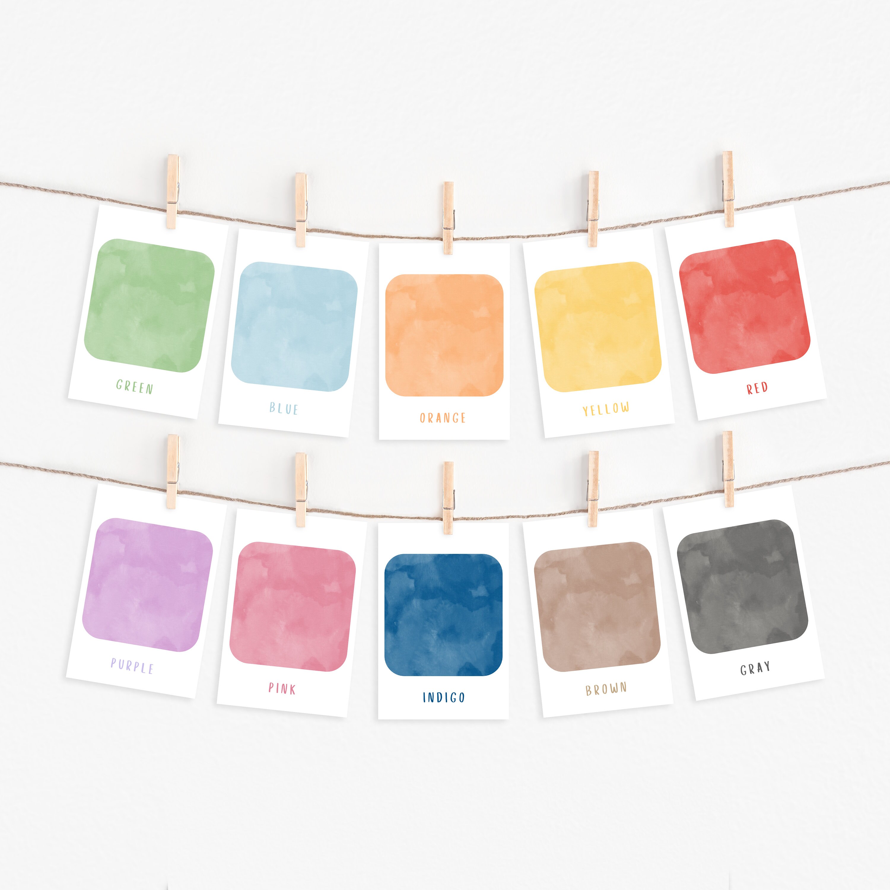 10 Colors Flashcards 3 Part Cards Ready to Print - Etsy
