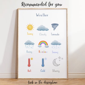 12 Weather Flashcards | Toddler Flashcards | Montessori Flashcards ...
