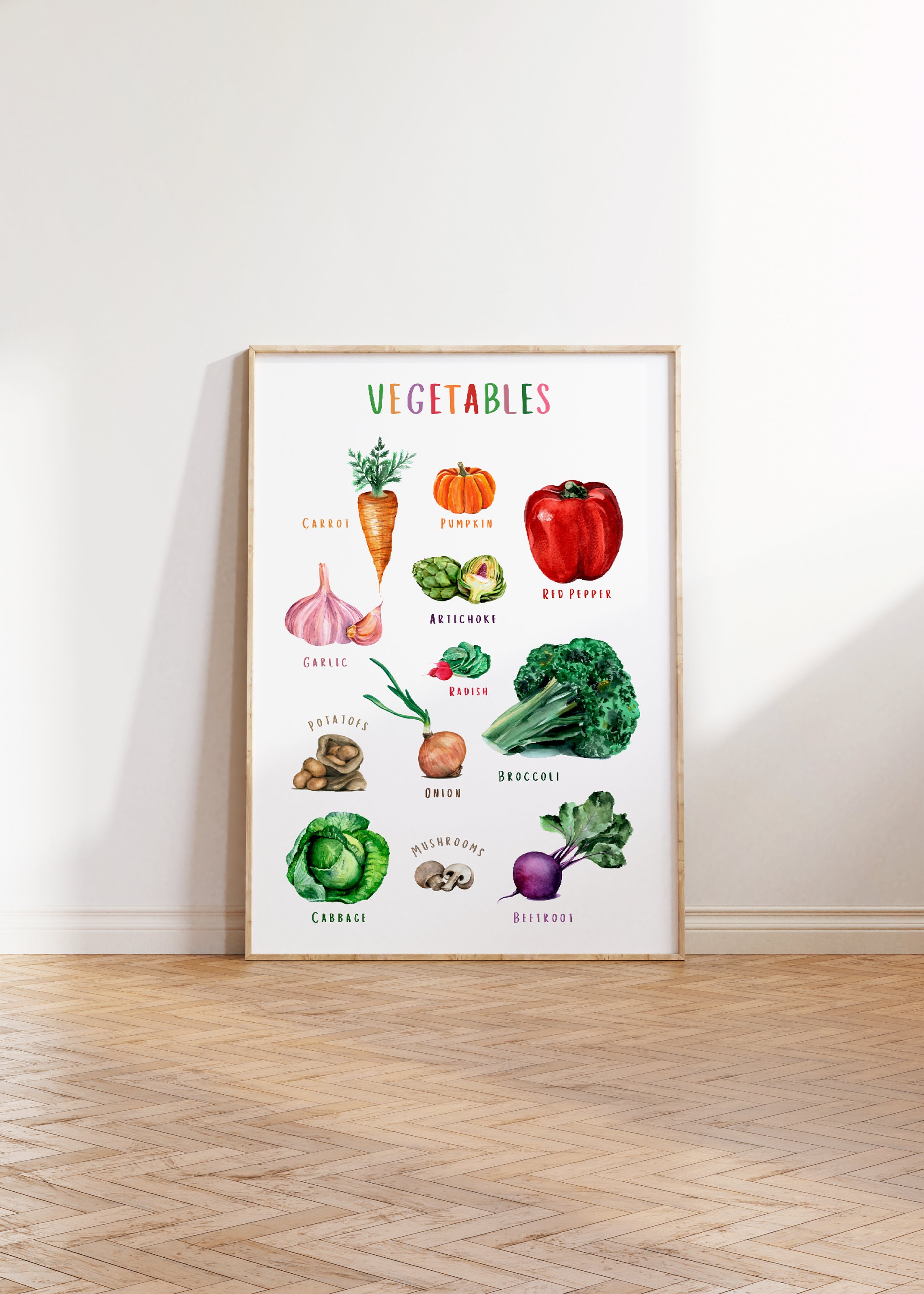 Vegetables Poster Educational Poster Montessori Poster Classroom Decor ...