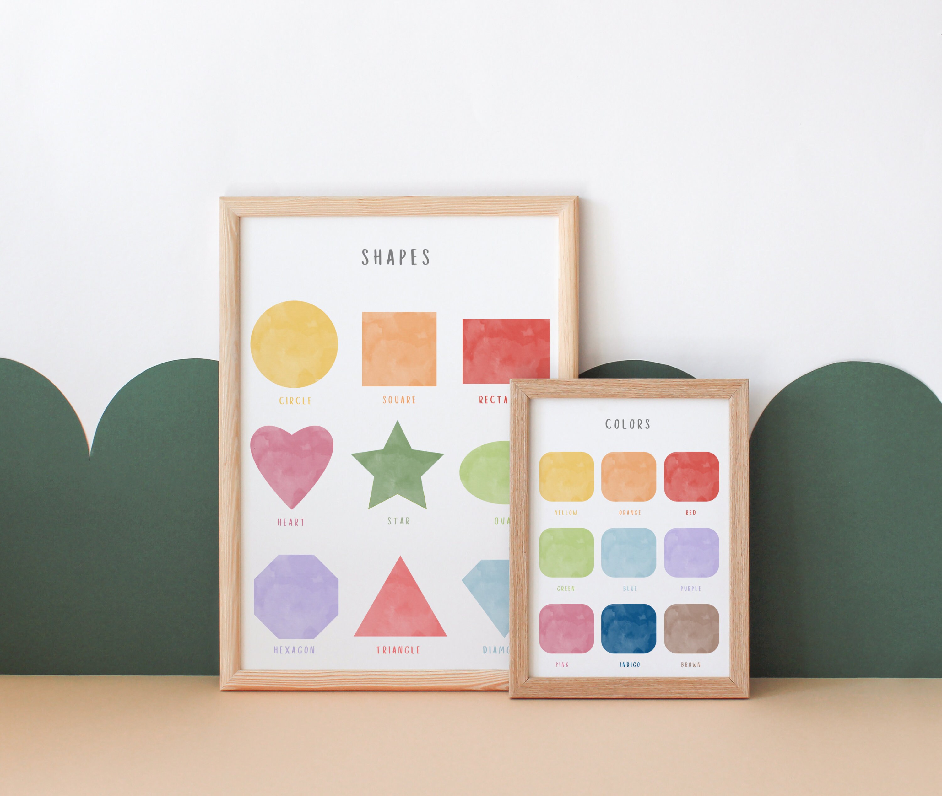 Set of 8 Educational Posters Alphabet Poster ABC Poster Kids Wall Art ...