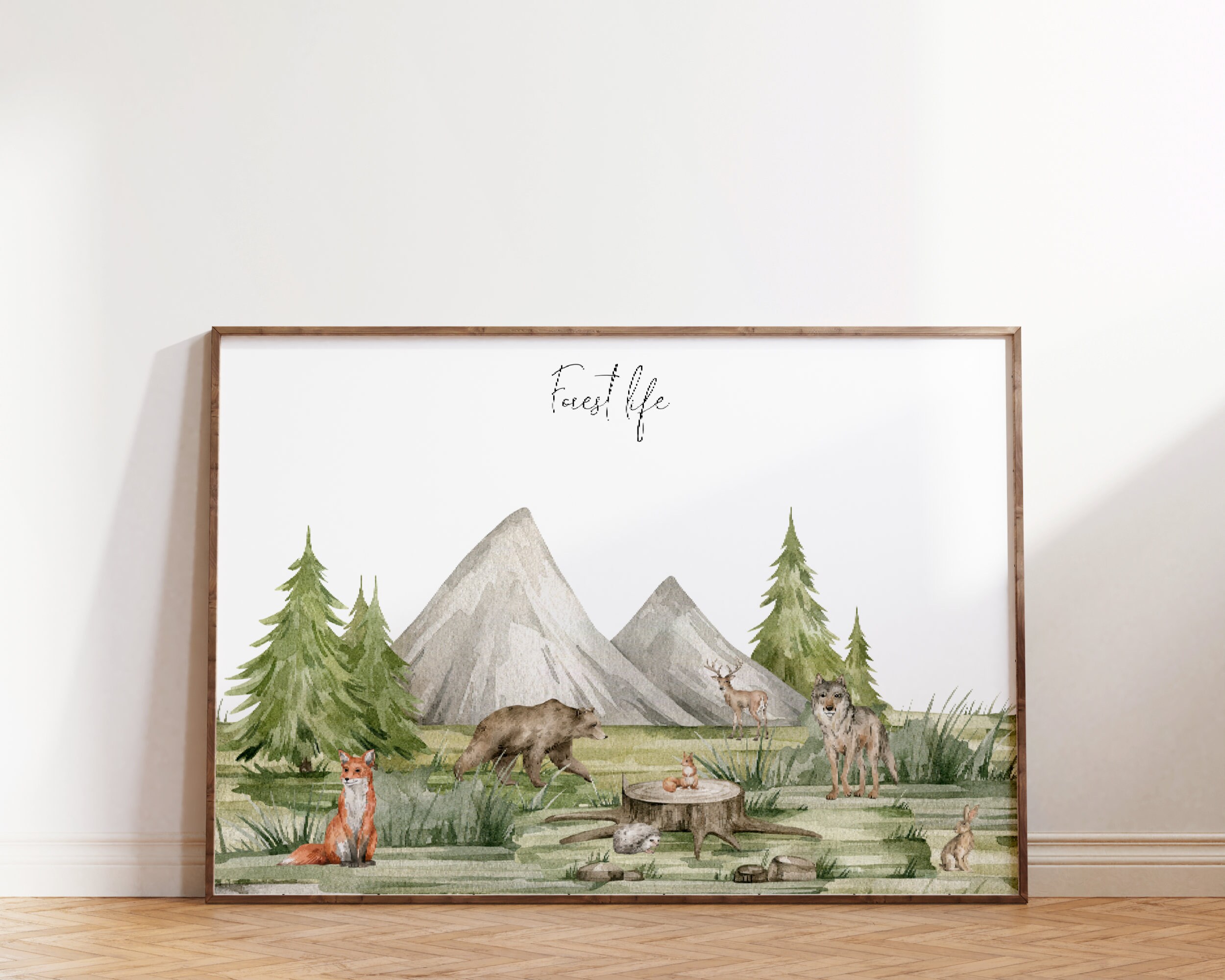 Animal Poster Kids Wall Art Woodland Poster Forest Animals Poster ...