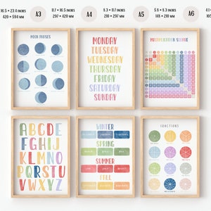 Set of 6 Educational Poster | Alphabet Poster | ABC Poster | Preschool ...
