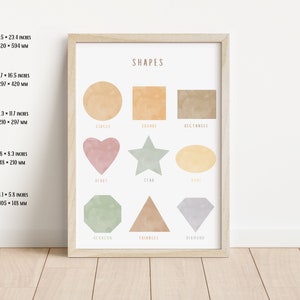 Shapes Poster | Preschool Math Poster | Boho Math Classroom Decor ...