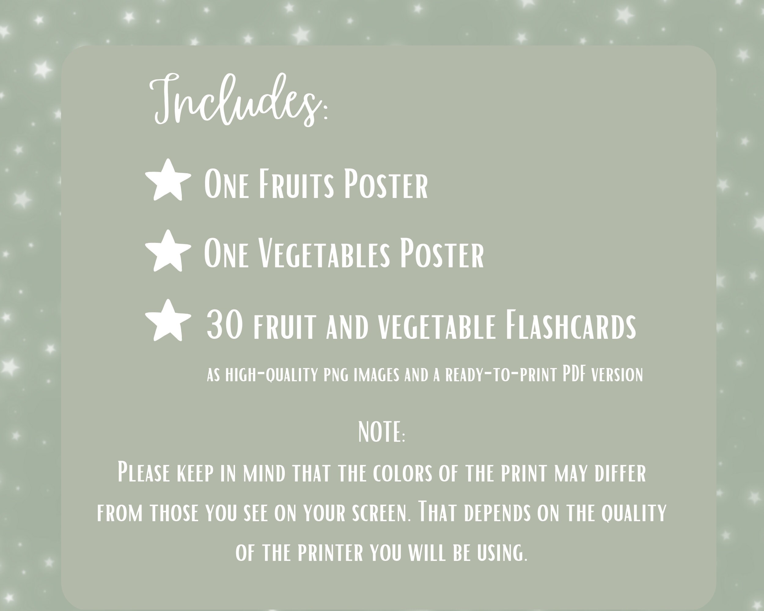 30 Fruit and Vegetable Flashcards Fruits Poster Vegetables - Etsy
