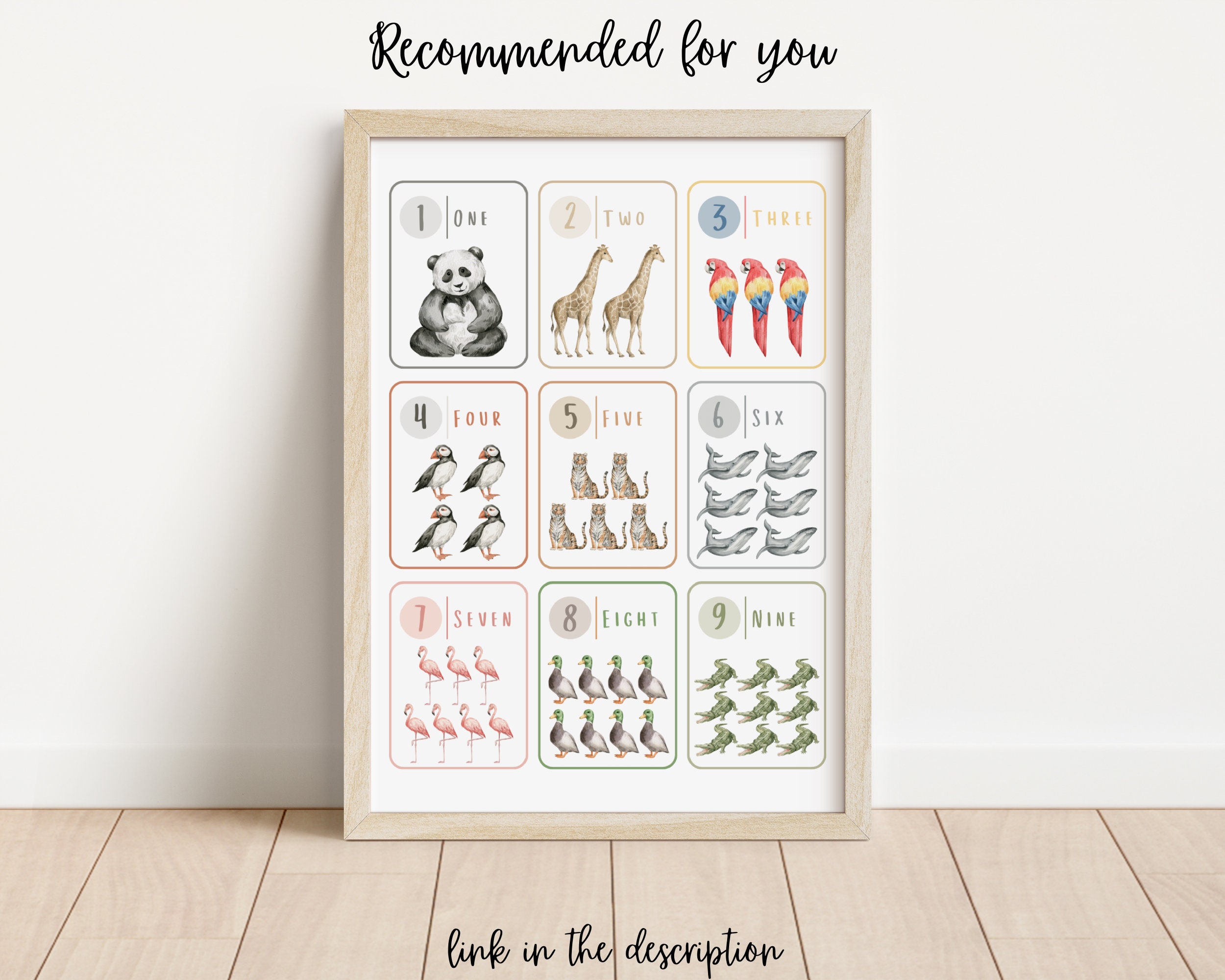 Printable Number Flashcards Animal Flashcards 1-10 Flashcards Math ...