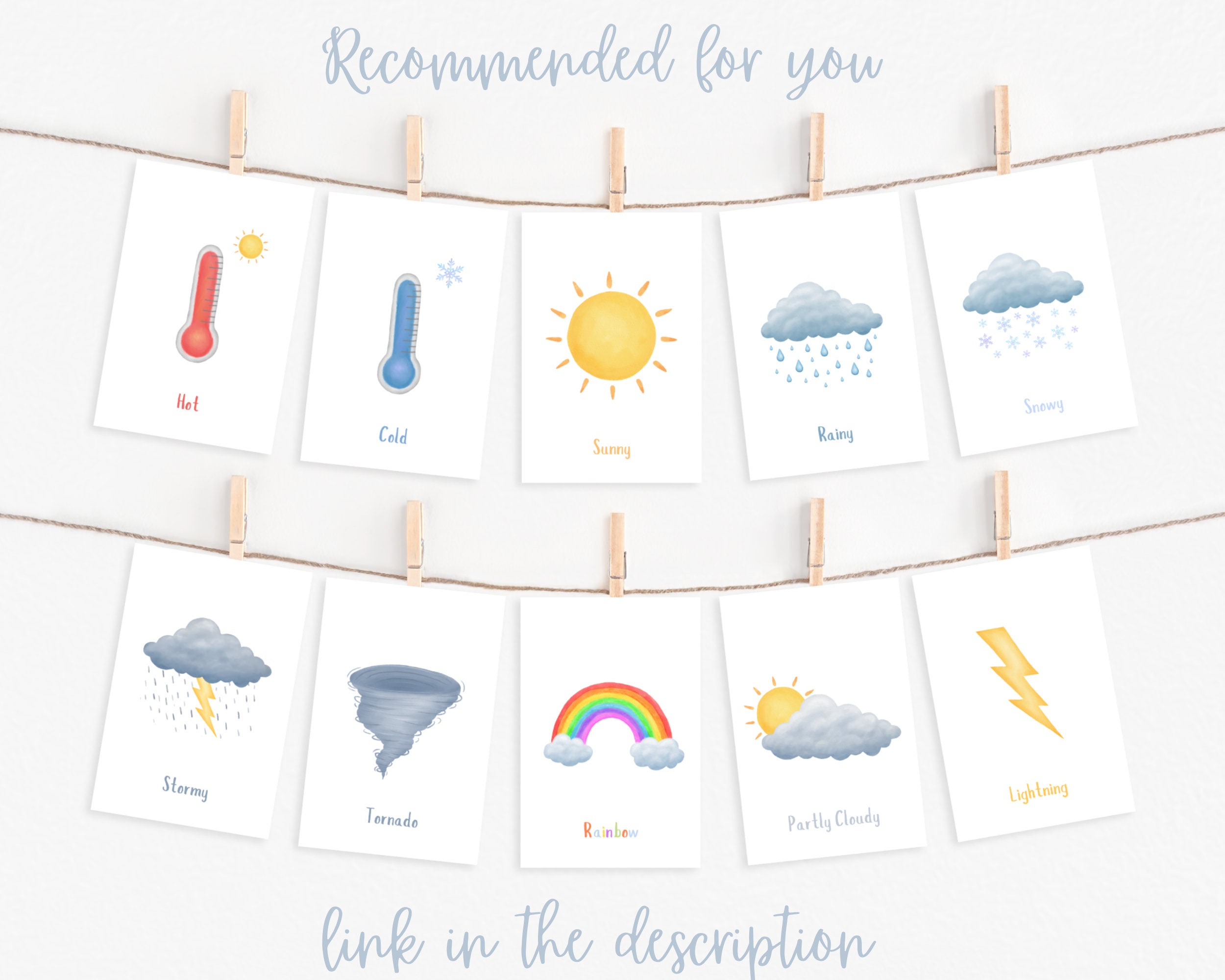 Weather Poster Educational Poster Playroom Decor Nursery - Etsy