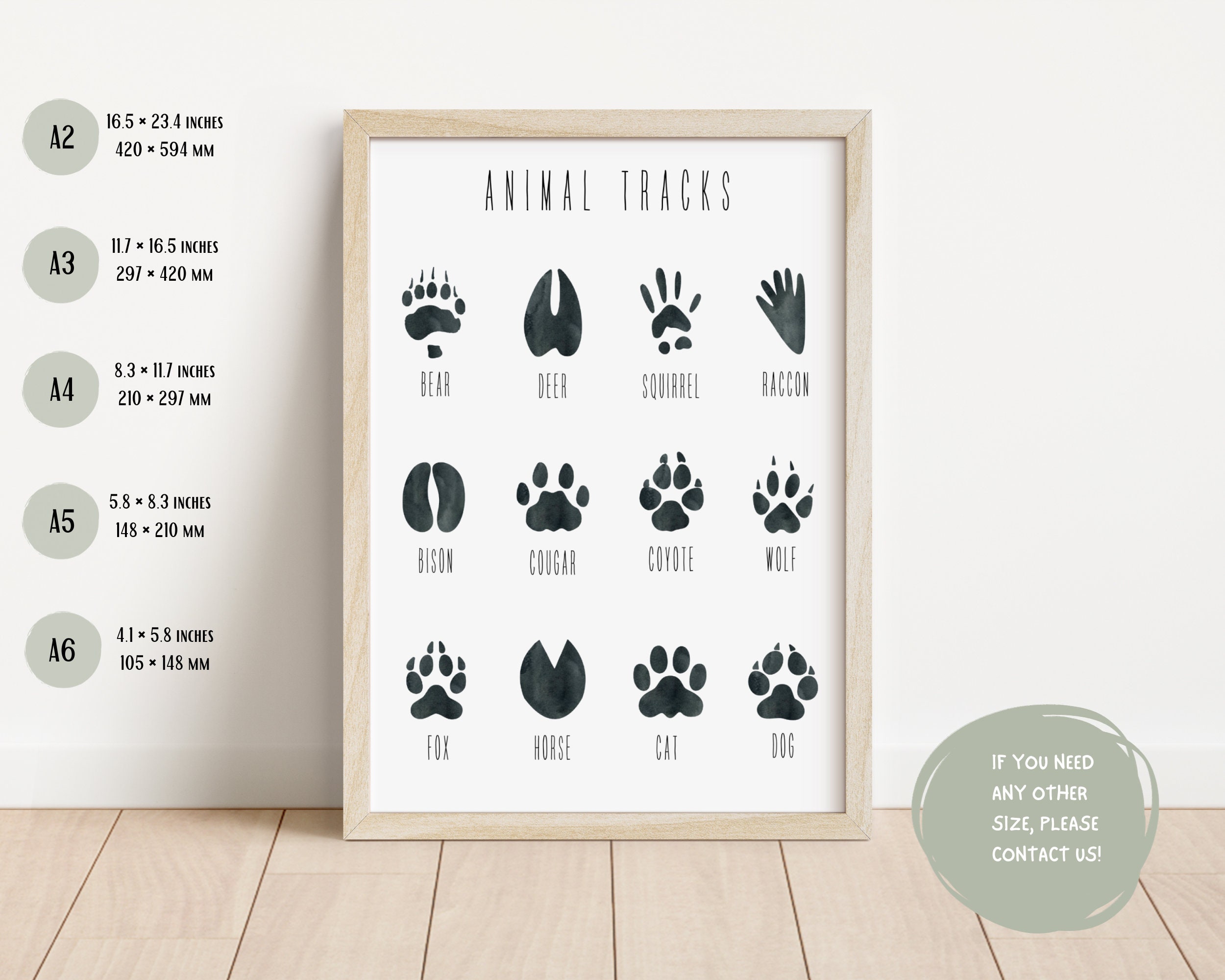 Animal Tracks Poster Woodland Poster Montessori Posters - Etsy