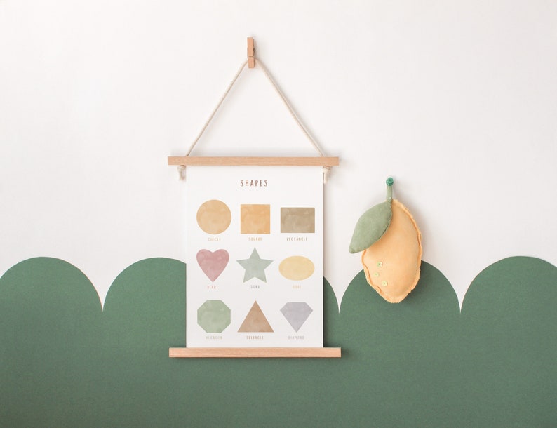 Shapes Poster | Preschool Math Poster | Boho Math Classroom Decor ...