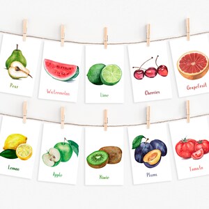 30 Fruit and Vegetable Flashcards | Fruits Poster | Vegetables Poster ...