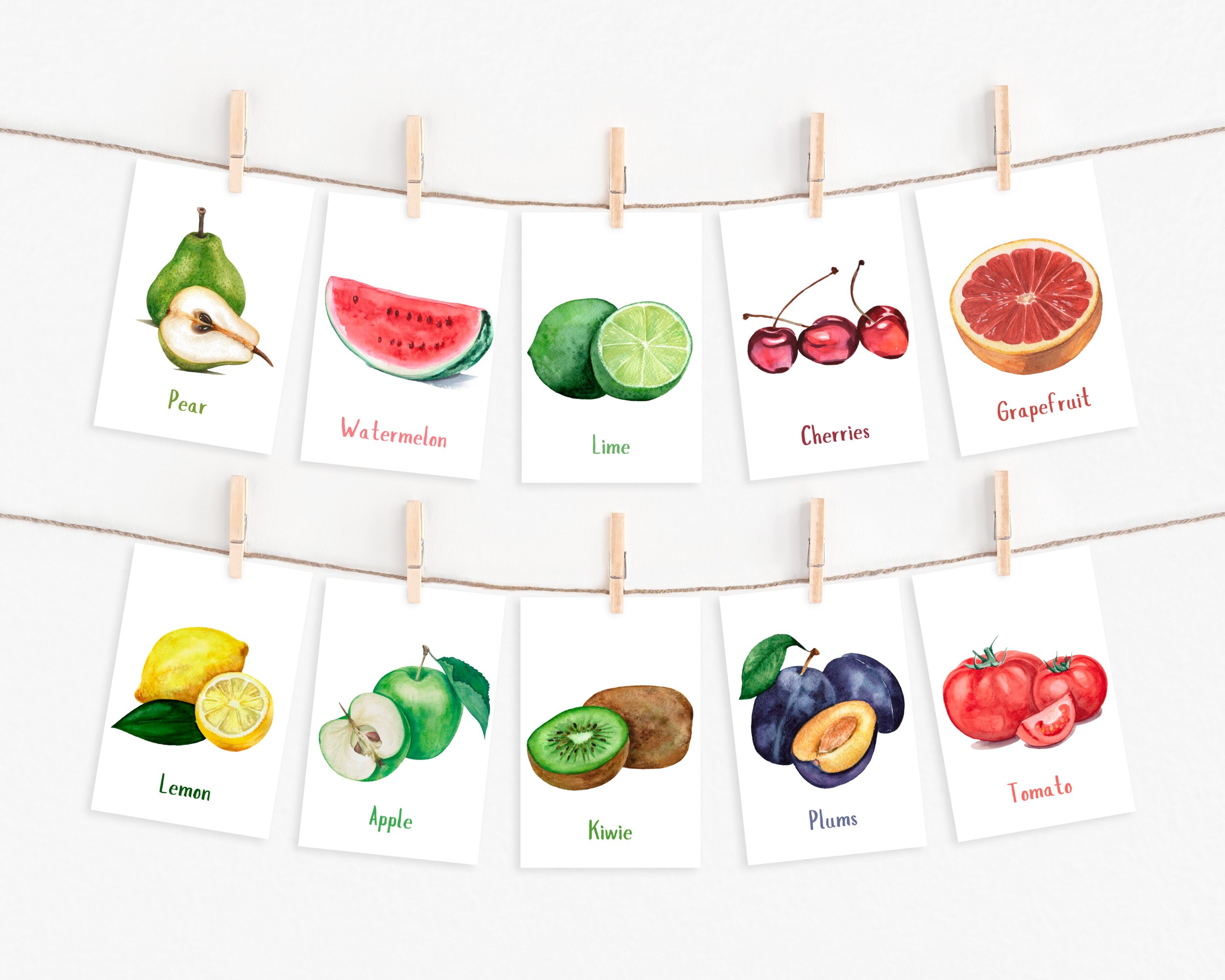 30 Fruit and Vegetable Flashcards Fruits Poster Vegetables - Etsy
