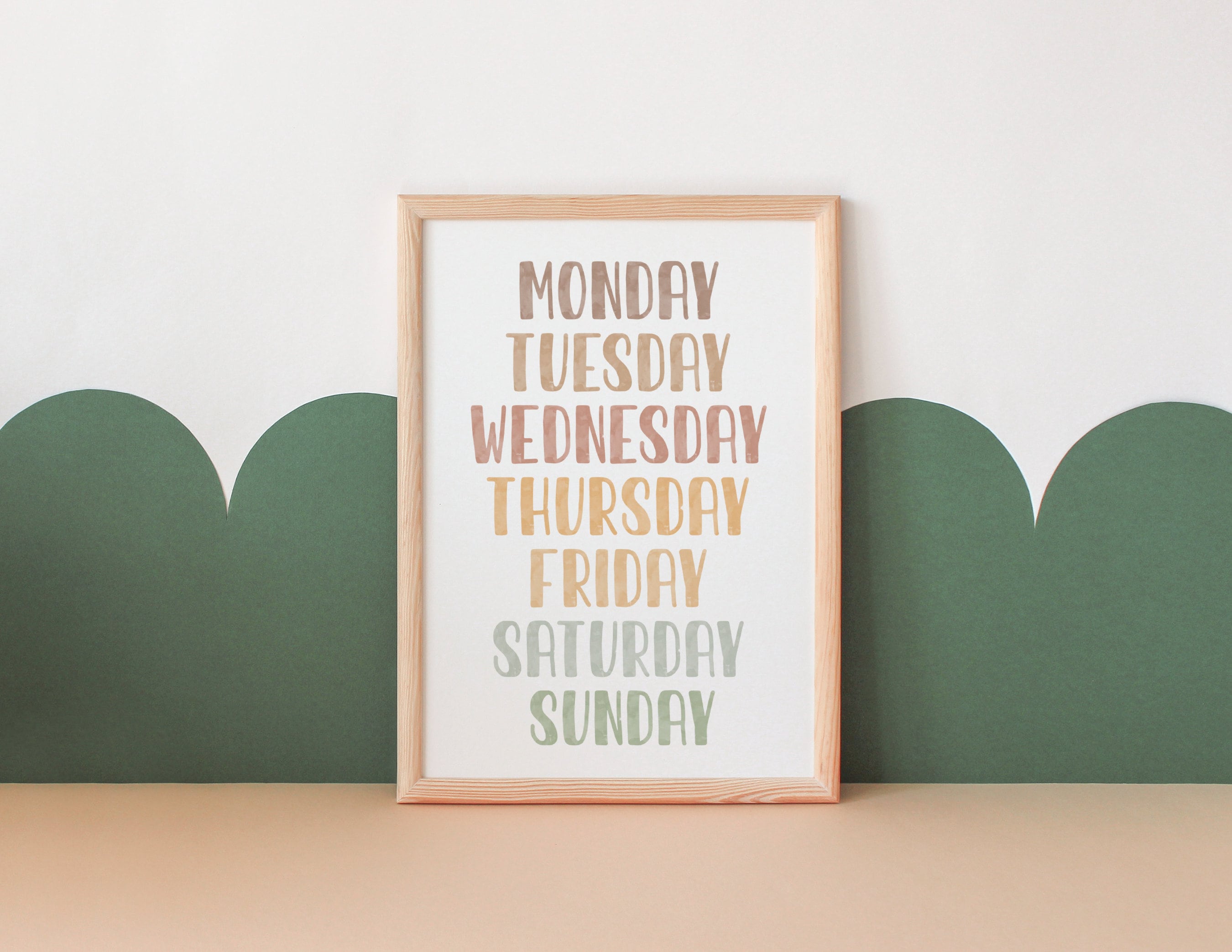 Days of the Week Poster Educational Posters Playroom Wall Art ...