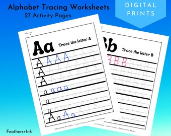 ABC Tracing Worksheet for Kids Fun and Educational Alphabet Learning ...