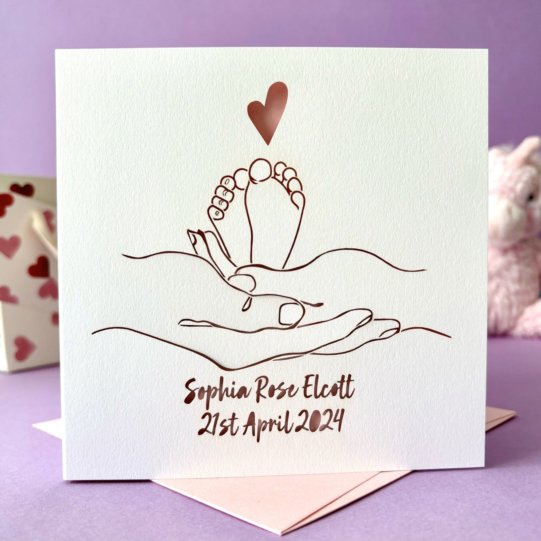 Personalised Baby Feet Card - Etsy