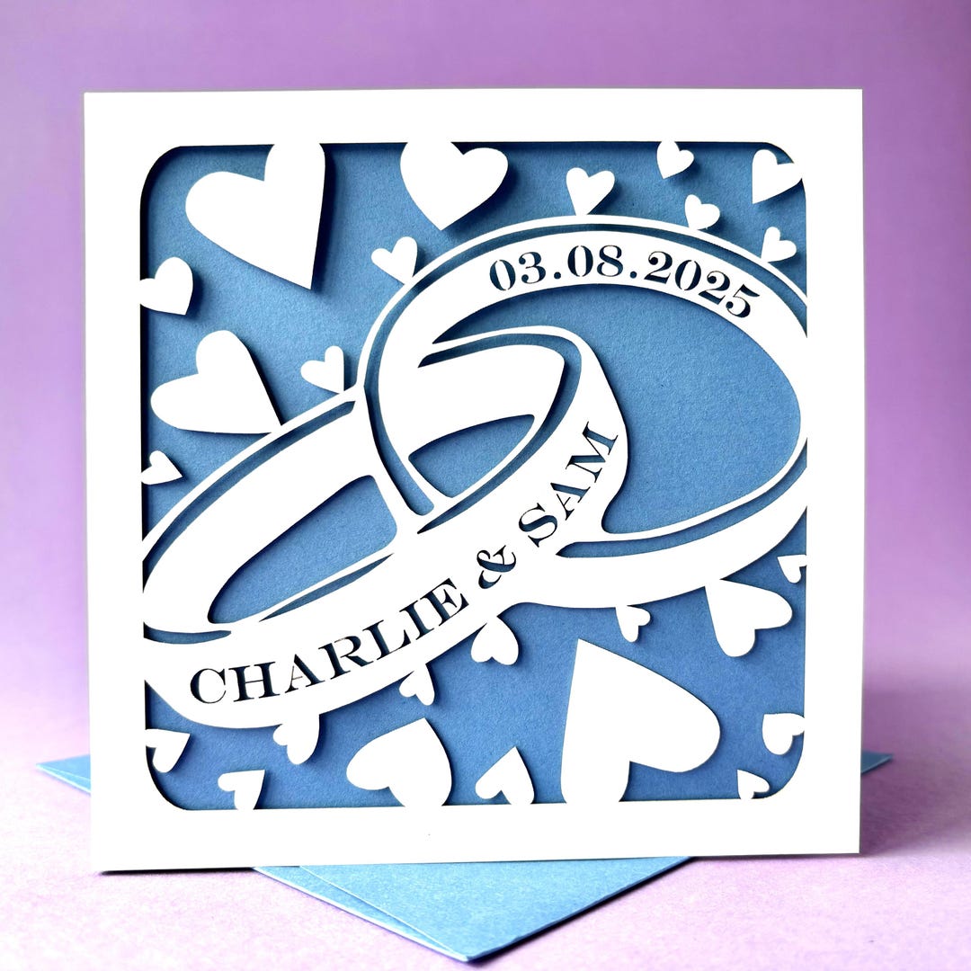 Personalised Entwined Wedding Rings Card - Etsy UK