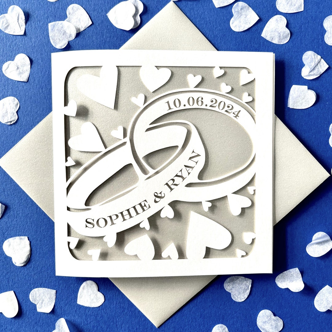 Personalised Entwined Wedding Rings Card - Etsy UK