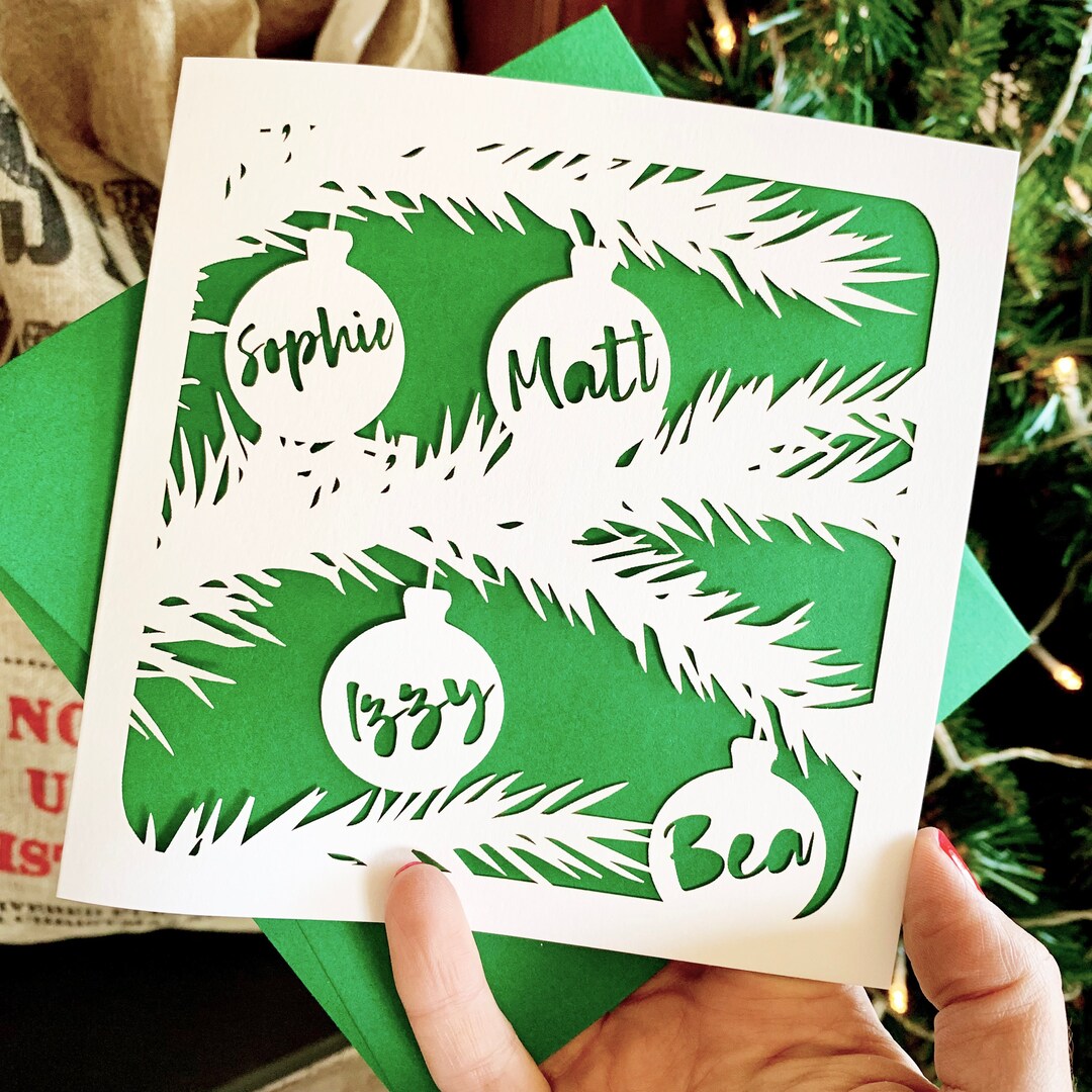 Baubles Personalised Family Christmas Card - Etsy