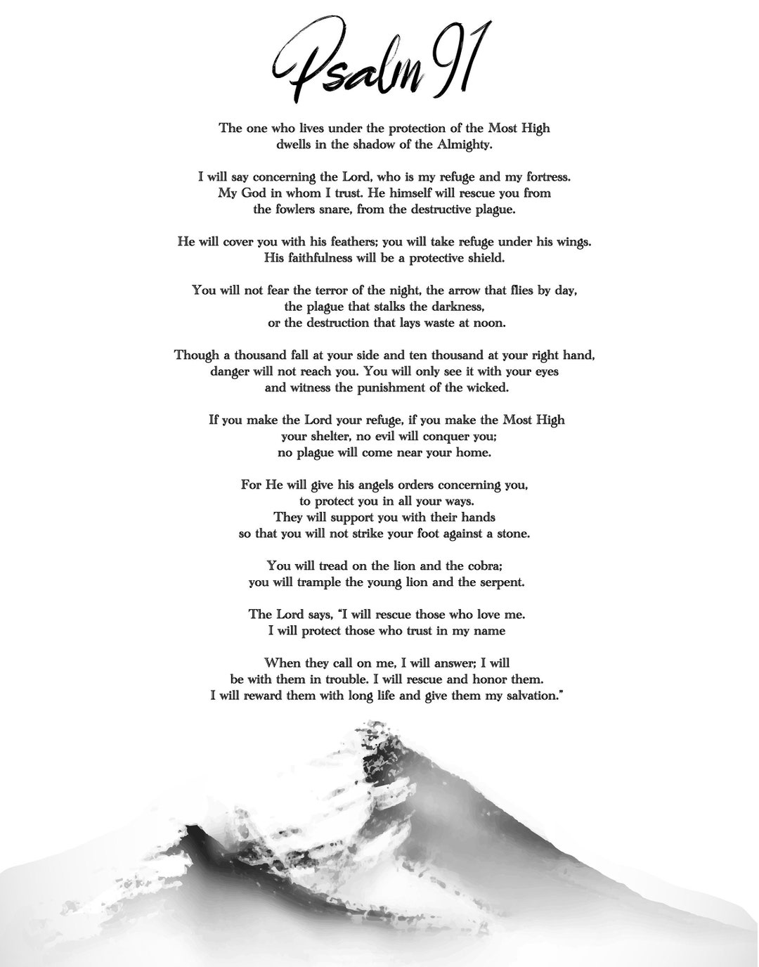 Psalm 91 "those Who Live in the Shelter of the Most High..." Wall Art ...