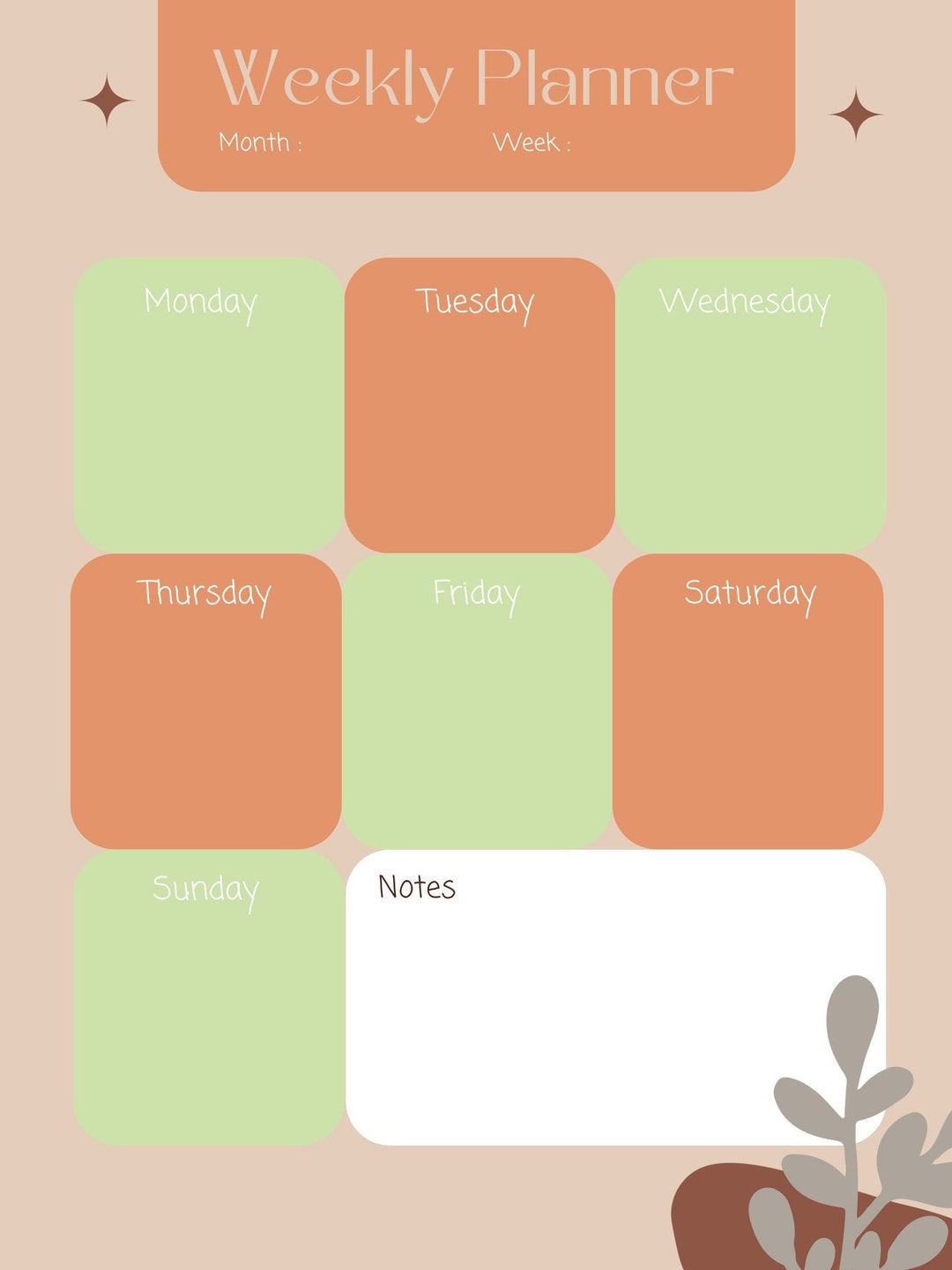 Modern Weekly Schedule Printable - Etsy