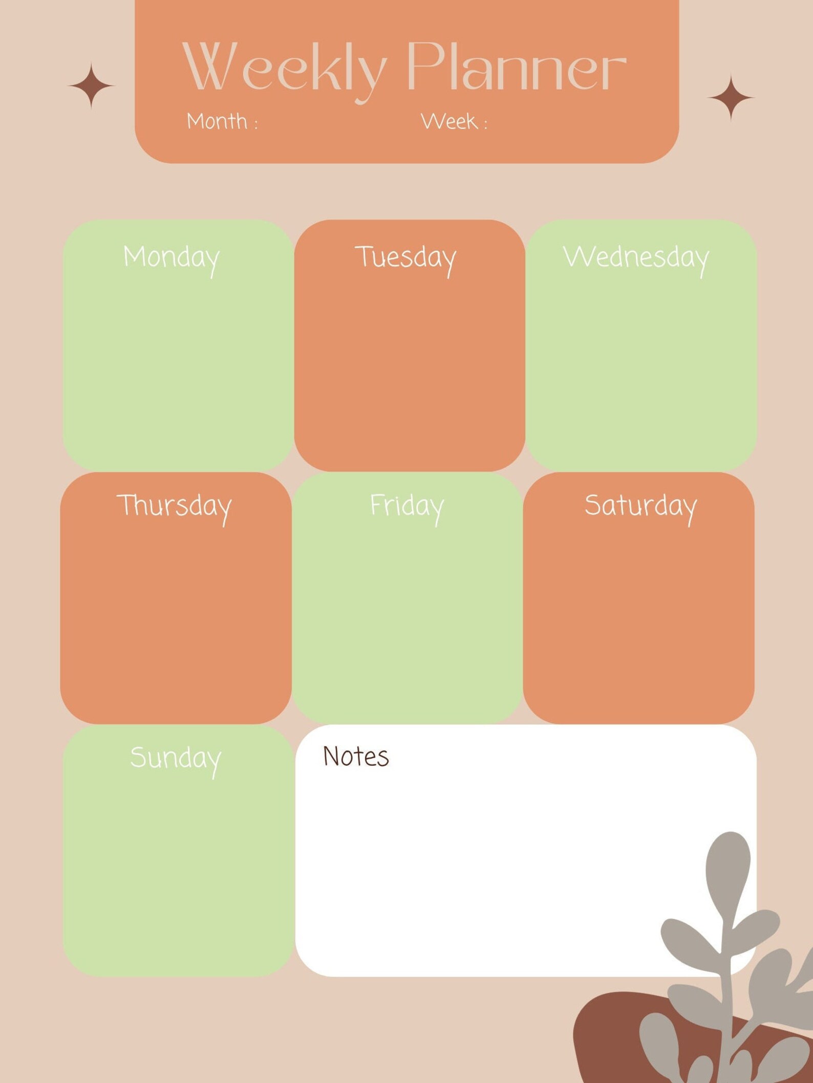 Modern Weekly Schedule Printable - Etsy