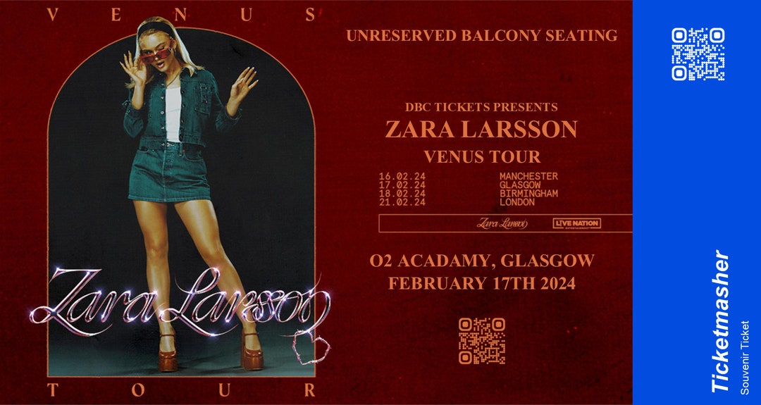 Printed Zara Larsson Personalised Surprise Gift Ticket - Etsy