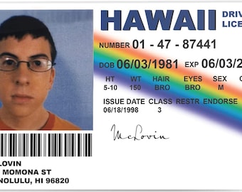 Mclovin Superbad Driving License Personalised Novelty Fake Replica ID ...