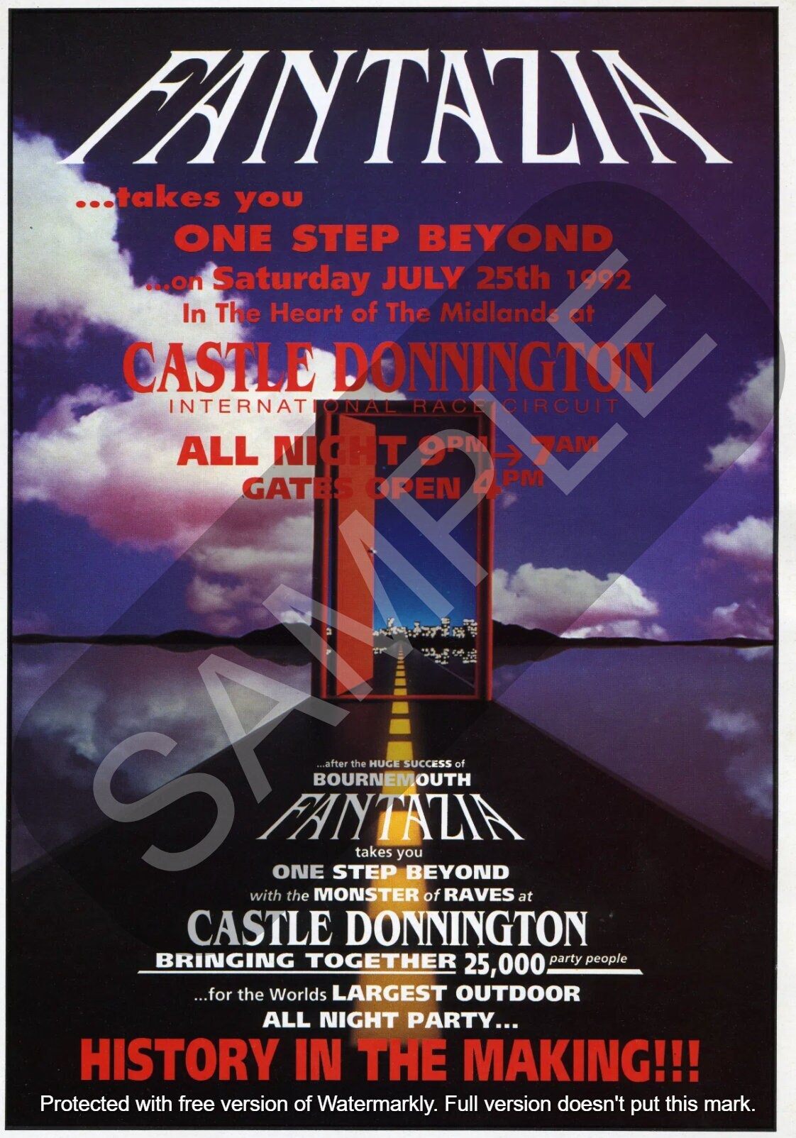 Fantazia Castle Donnington Rave Flyer reproduction A4 Poster Same Day ...