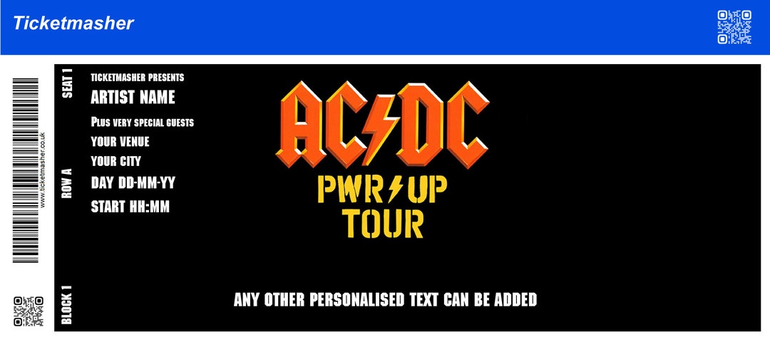 Printed Personalised Fan Ticket - Etsy