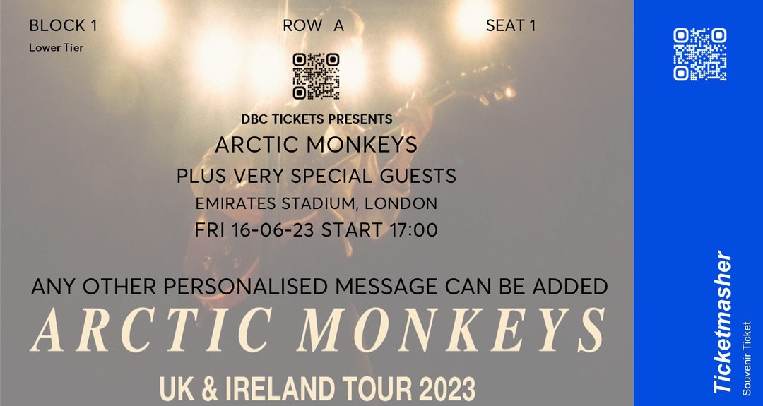 Arctic Monkeys Surprise Souvenir Ticket - Etsy